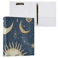 Whimsical Sun and Moon 3 Ring Binders 1.5 inch Hardcover File Folders ...