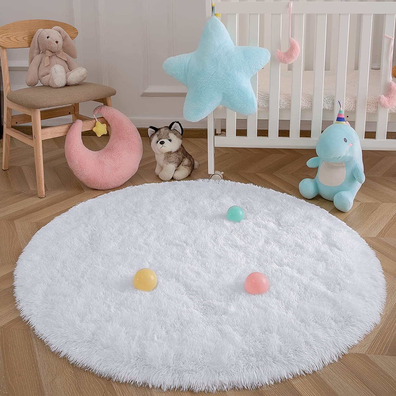 Softlife Soft Round Shaggy Rug,Fluffy Circle Rug for Boys Girls,Fuzzy ...