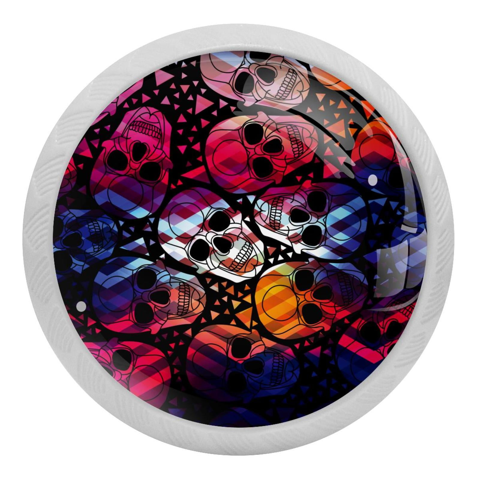 4PCS Round Skull Cabinet Fluorescence Knob Glowing in the Dark ...