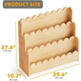 3-Tier Scalloped Bookshelf, Montessori Bookcase for Toddlers, Wooden ...