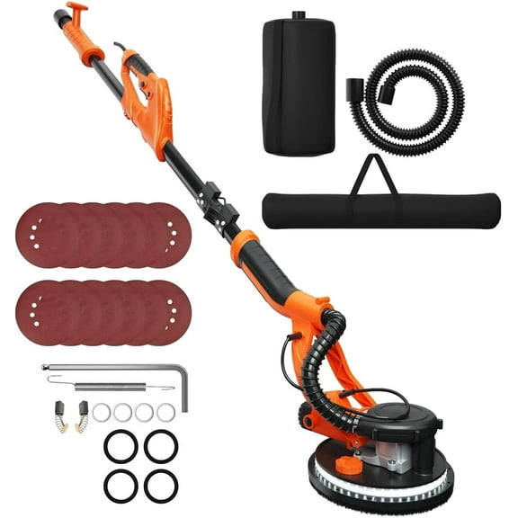 Protmex Drywall Sander, 1000W Electric Sander with Pole, Vacuum, LED ...