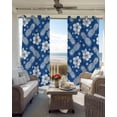 Blue Pineapple Floral Blackout Curtains for Bedroom Living Room ...