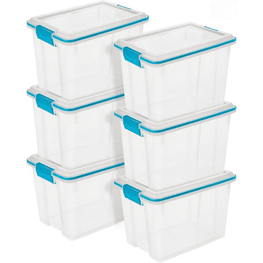 Sterilite Plastic 6 Quart Stacking Storage Box Container with Latching ...