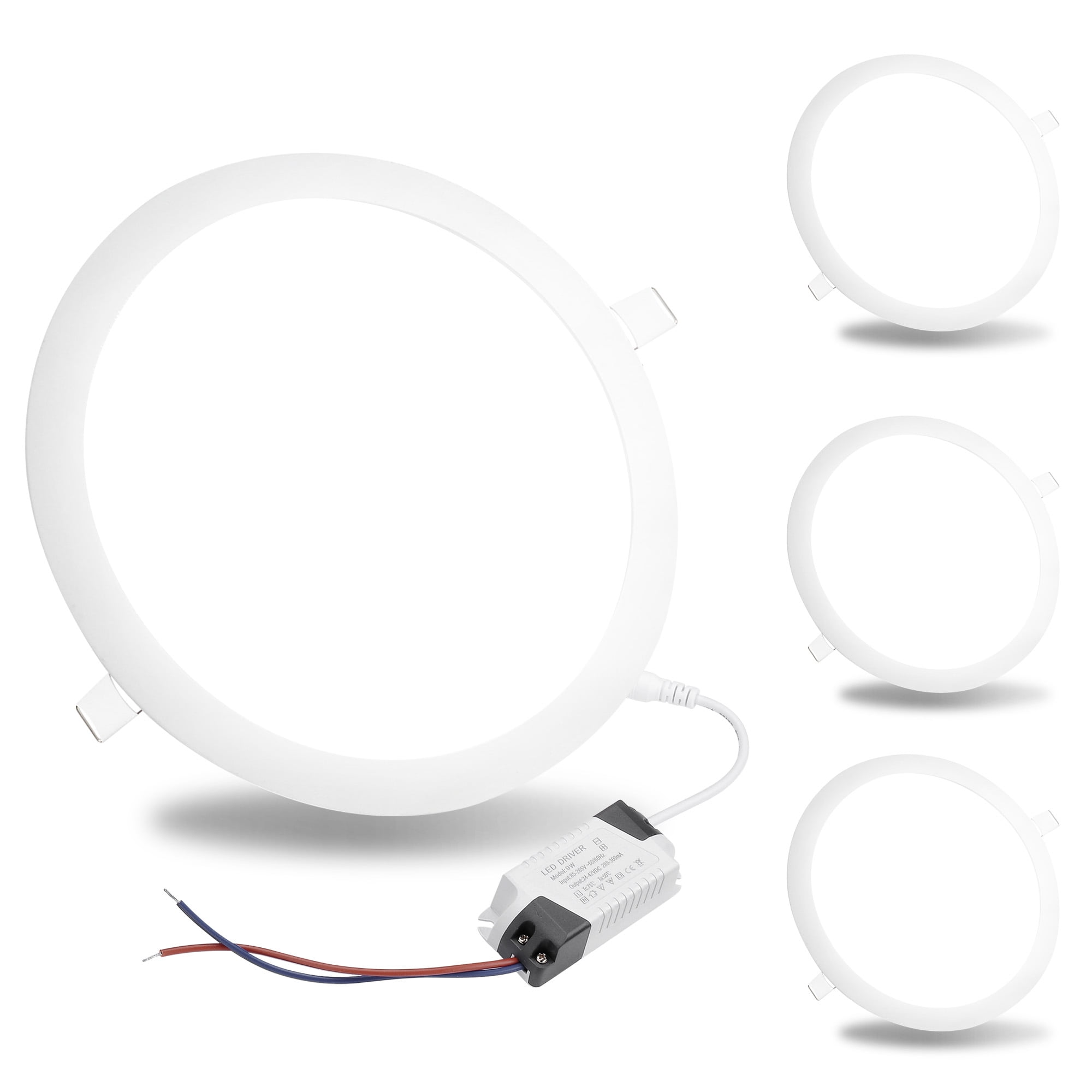 DELight 4 Pack 7 Inch LED Recessed Light Ceiling Panel 6000-6500K Cool ...