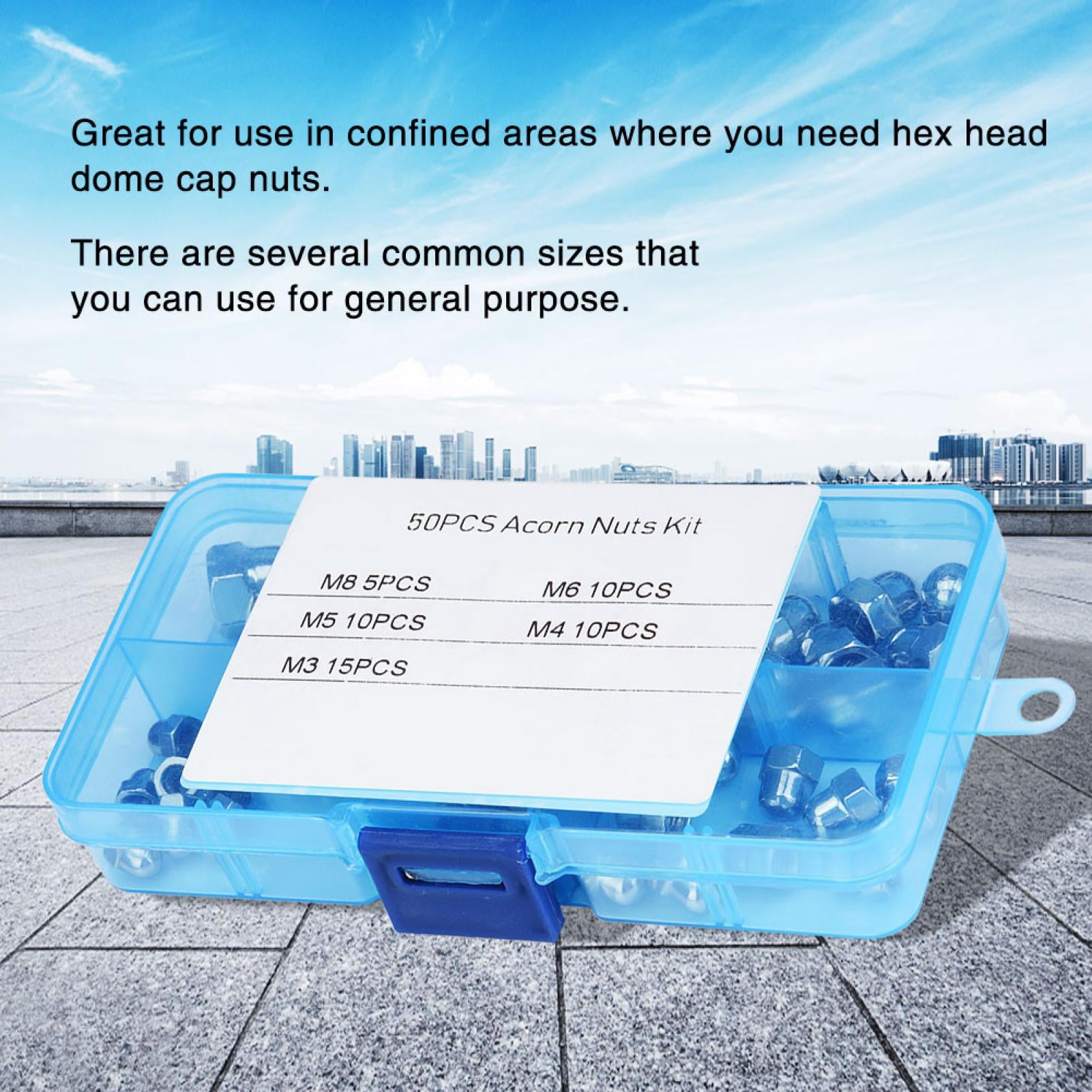 Tuerca de bellota hexagonal Jadeshay 50 piezas M3/M4/M5/M6/M8 Acero inoxidable Plata | Walmart ...