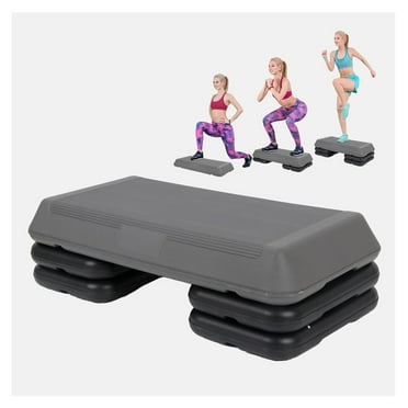 The Step Original Health Club Aerobic Step Risers in Black/Gray for Use ...