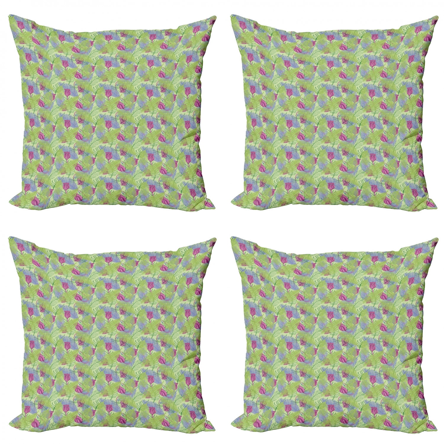 Botanical Throw Pillow Cushion Case Pack of 4, Soft Pastel Colored ...