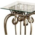 Chalcedony Metal Scroll Pedestal Table with Beveled Glass Top Antique ...