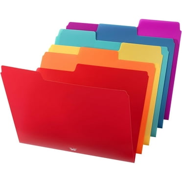 Mr. Pen- Poly File Folders, 1/3 Cut Tab, 6 Pack, Pastel Colors, Letter ...