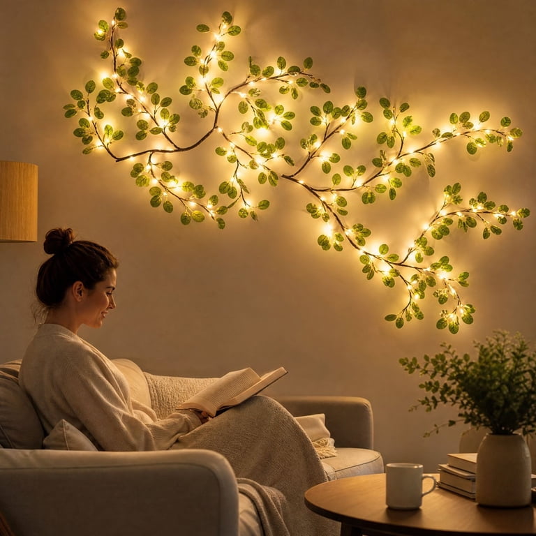 Light Up Wall Decor Led Branch String Light Wall Hanging for Bedroom ...
