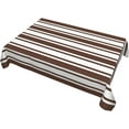 Chocolate Brown and White Candy Stripes Rectangle Table Cloth Soft ...