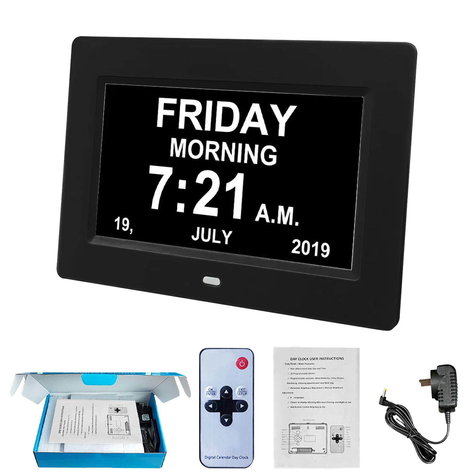 Click here for Yiokii White Digital Day Calendar Clock 7inch For... prices
