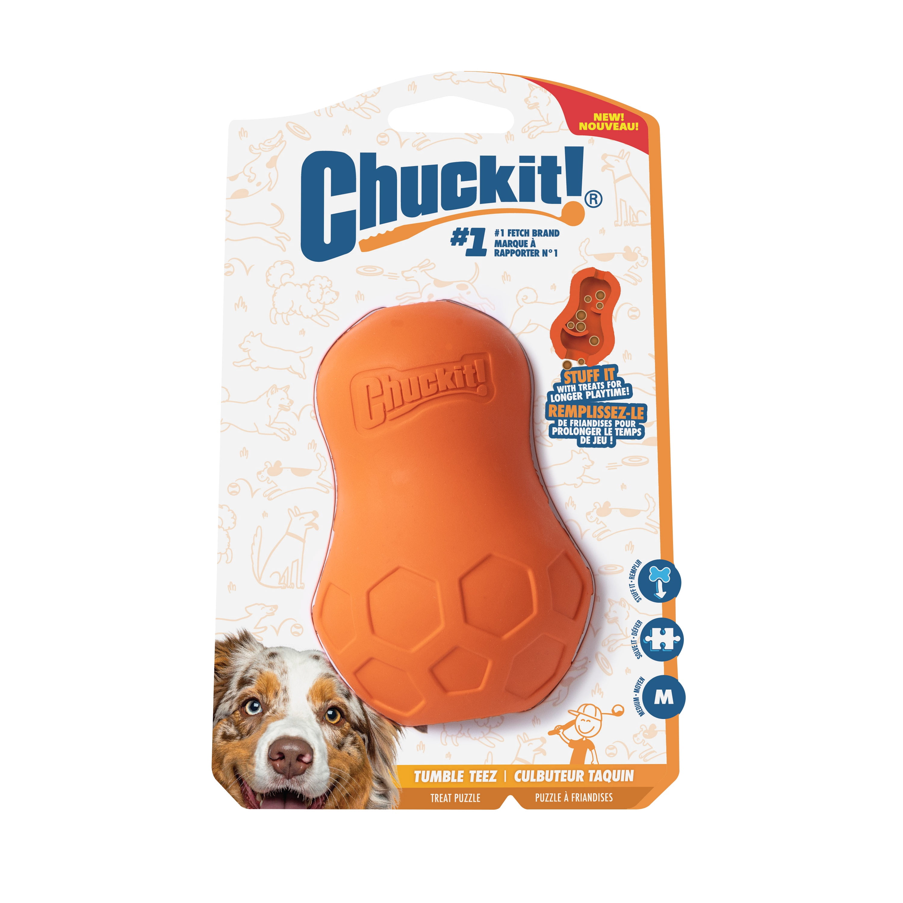 Chuckit! Tumble Teez Medium Treat Puzzle Dog Toy, Orange - Walmart.ca