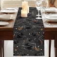 Black Graduation Cap Burlap Cotton Table Runner 16x72 Inches Long ...