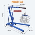 4400 LBS Engine Hoist with Leveler, Heavy Duty Alloy Steel Folding ...