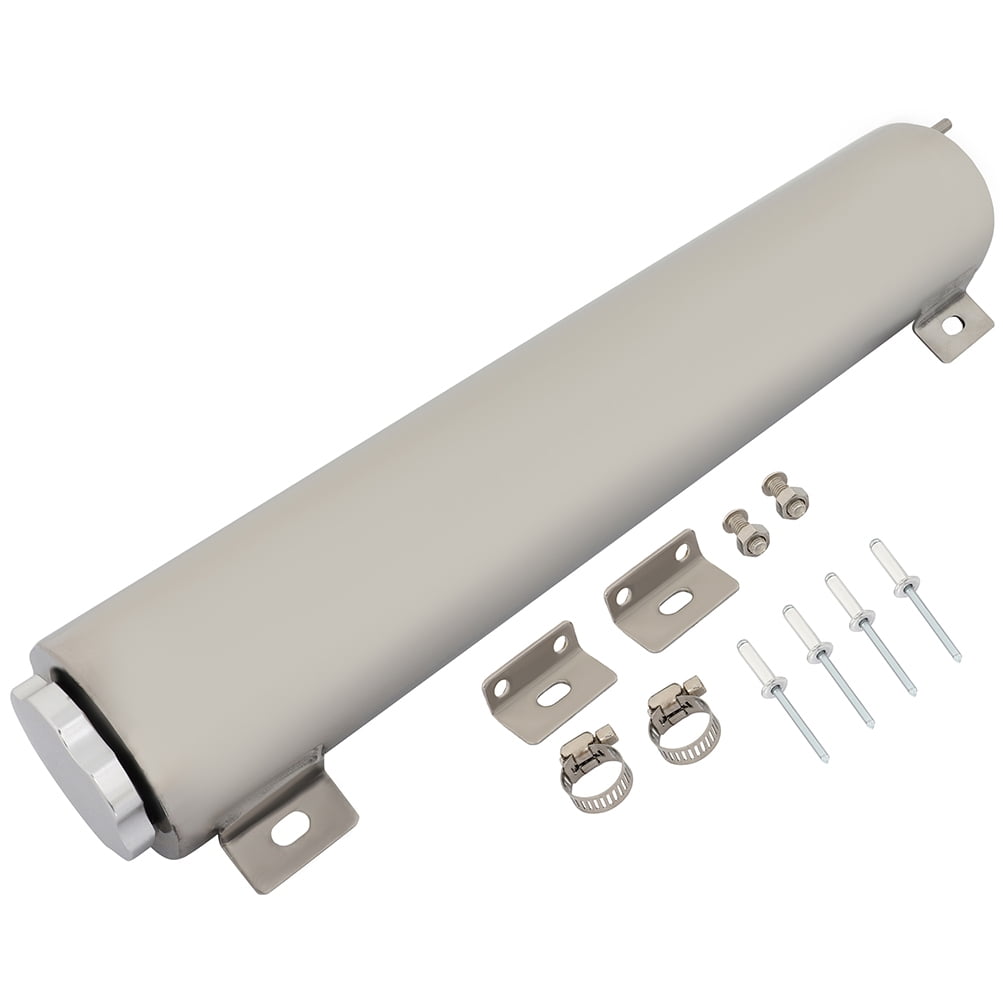 AUTOMUTO 3" x 16" Radiator Overflow Tank Bottle Catch Can Polished ...