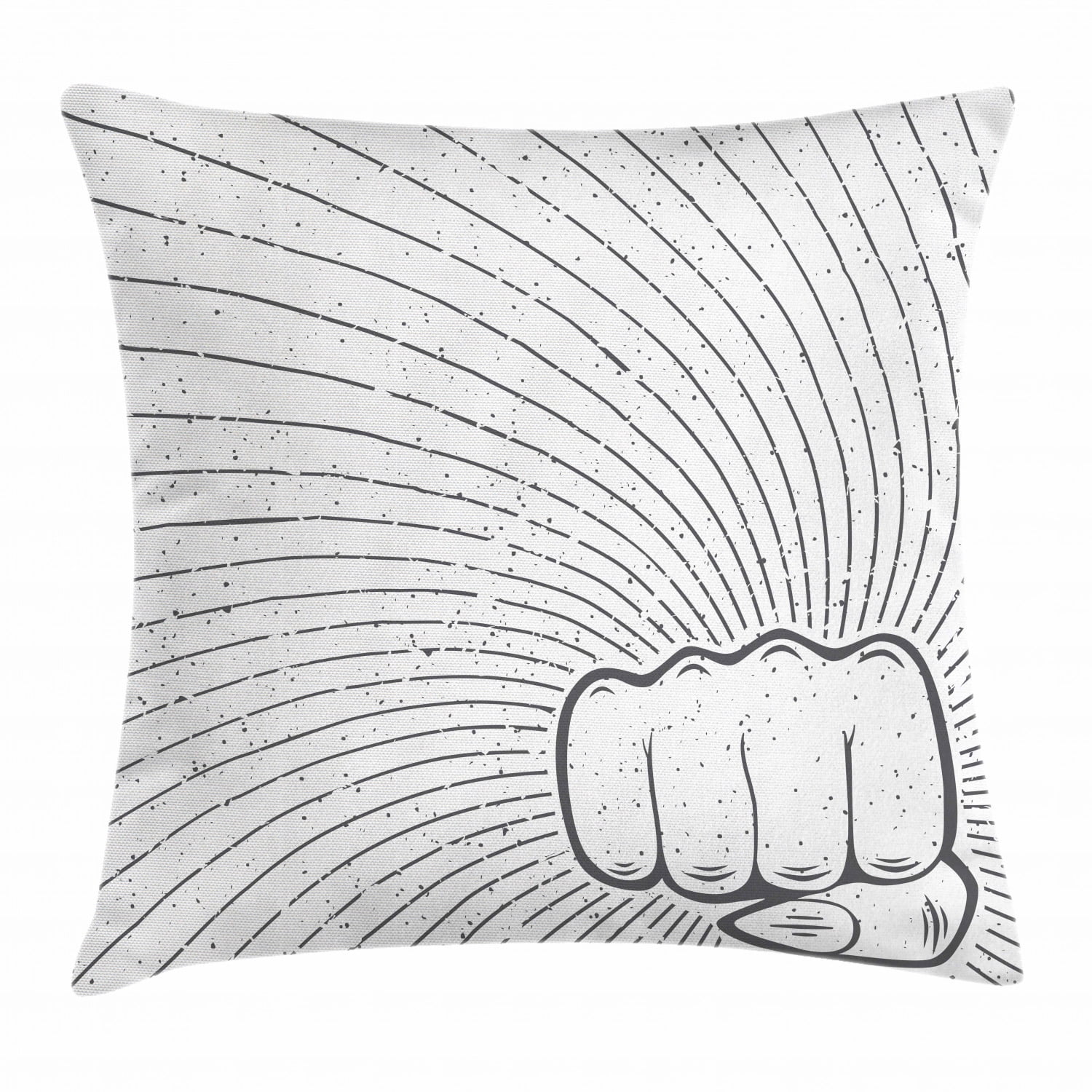 Jiu Jitsu Throw Pillow Cushion Cover, Monochrome Style Female Punch ...
