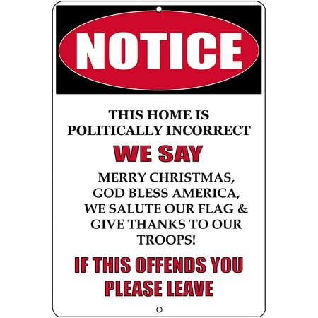 Notice Not Politically Correct Metal Tin Sign Wall Decor Man Cave ar ...