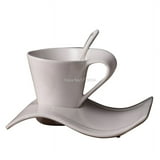 90-300Ml Ceramic Coffee Cup Set Creative Wave Milk Mug and Saucer Set ...