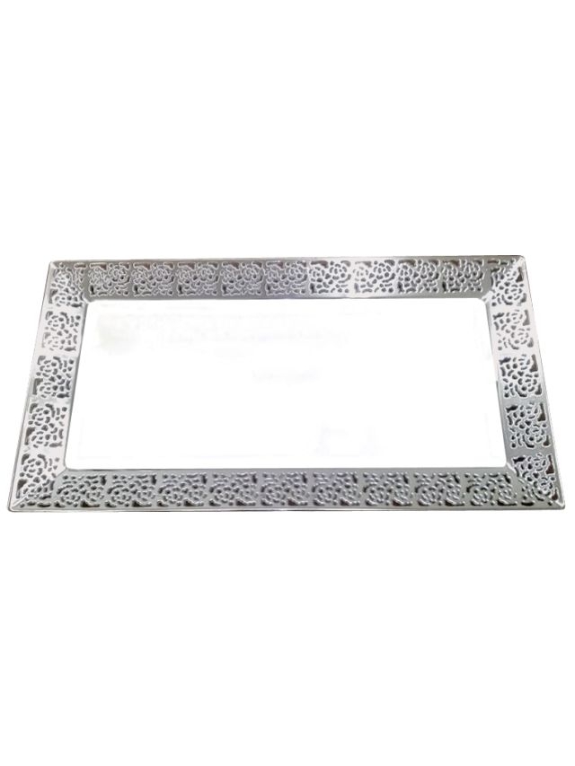Inspiration Clear w/ Silver Lace Border Serving Trays 20ct. - Walmart.com
