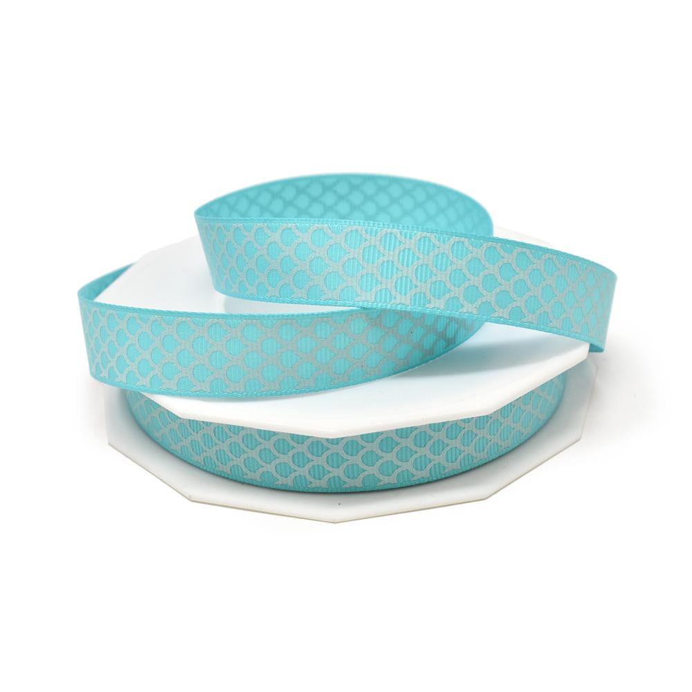 Firefly Imports Mermaid Scales Grosgrain Ribbon, Turquoise, 5/8-Inch ...