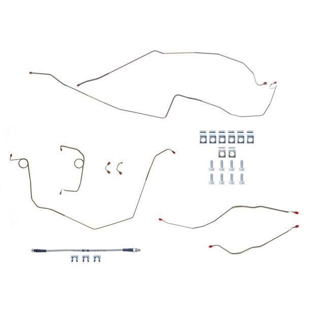 JEGS 13723 Complete Brake Line Set 1968-1970 Chevy Chevelle Power Disc ...