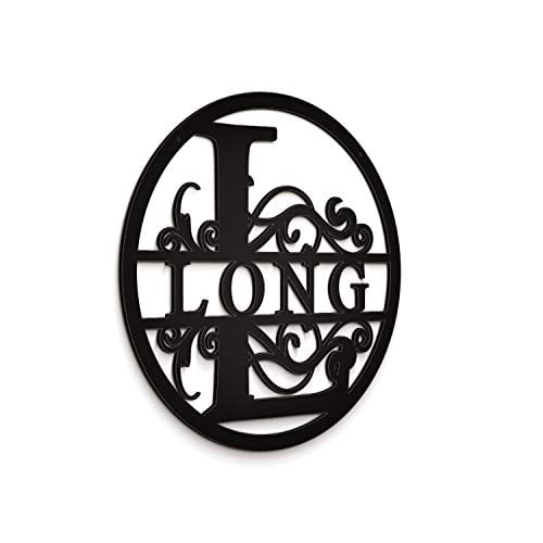 JASS GRAPHIX Long 12" Circle Black Aluminum Composite Monogrammed Sign ...