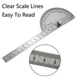 SEIWEI Stainless Steels 0-180 Degrees Protractor with Ruler Durable ...