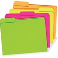 Pendaflex 40523 1/3 Cut Tab Letter Size Glow File Folders - Assorted ...