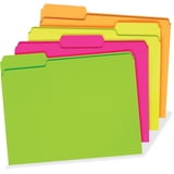 Pendaflex 40523 1/3 Cut Tab Letter Size Glow File Folders - Assorted ...