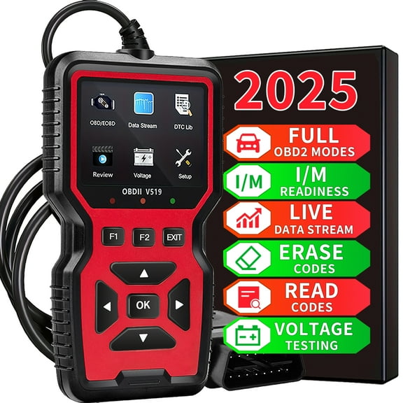 OBD2 Scanner Diagnostic Tool - Check Engine Light Code Reader, Reset Function, Data Stream, I/M ...