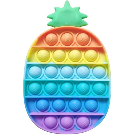 Rainbow Pineapple Shape Push Bubble Sensory Fidget Toy, Pineapple ...