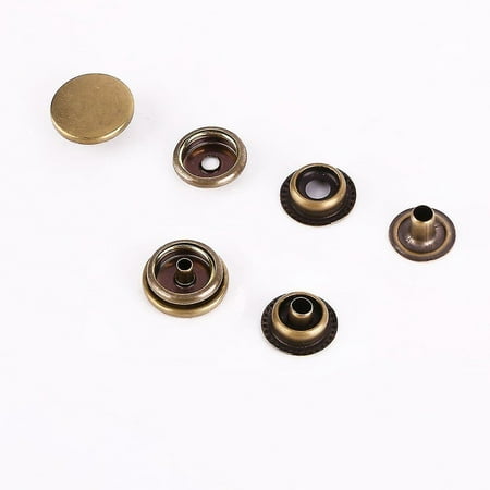 15mm 4-part Heavy Duty Press Studs Snap Fasteners(10 Sets x 15mm,Bronze ...