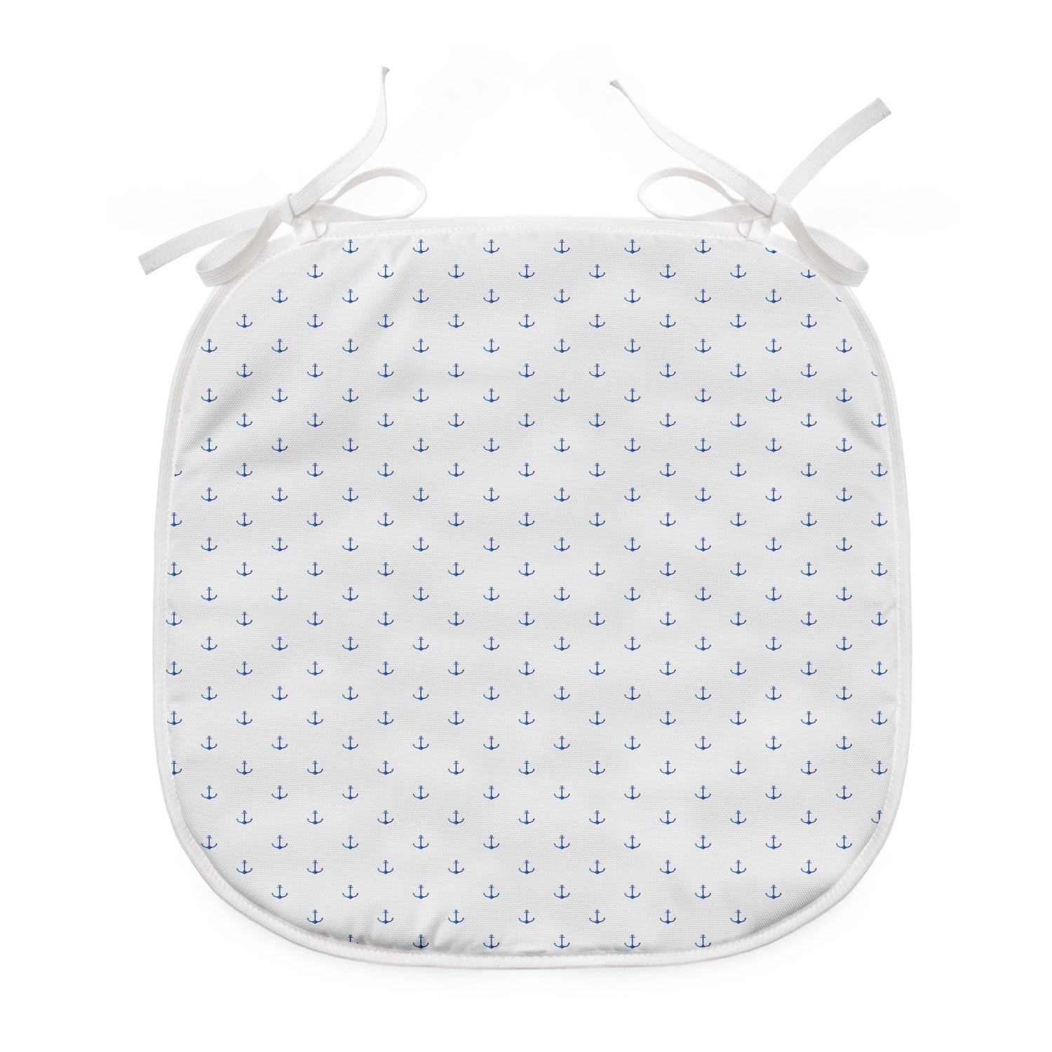 Anchor Dining Chair Pad, Classical Vivid Blue Anchors Simplistic Design ...