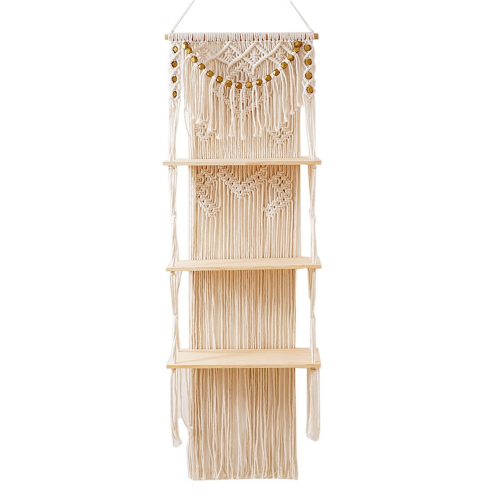 Click here for Geloo Macrame Wall Hanging 3-Tier Floating Wall Sh... prices