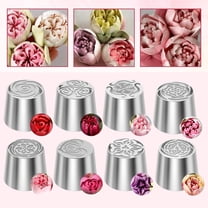 Tcwhniev Extra Large Russian Piping Tips Set, 8 Pack 3D Flower Frosting ...