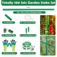 100 Set Garden Stakes Kit with Fiberglass Plant Supports 4ft to 7ft ...