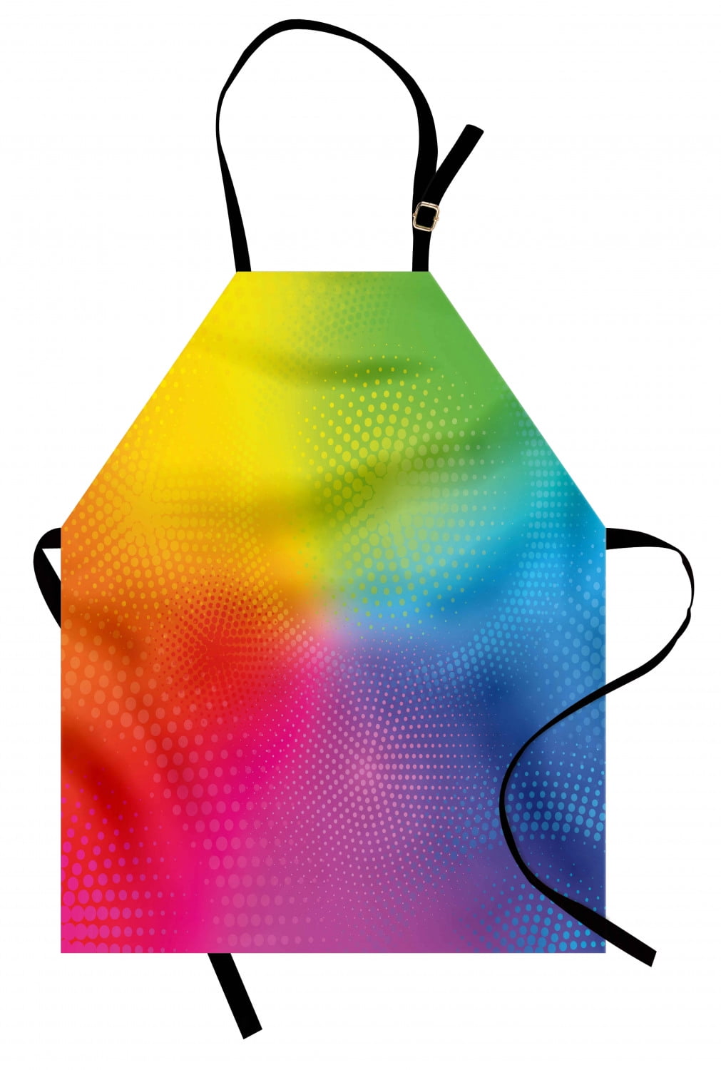 Rainbow Apron Vibrant Neon Colors Circles Rounds Dots Radiant ...