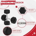 FlexWave Hex Rubber Dumbbells 2-Pack Set (5-20 lb Combo) – Cast Iron ...