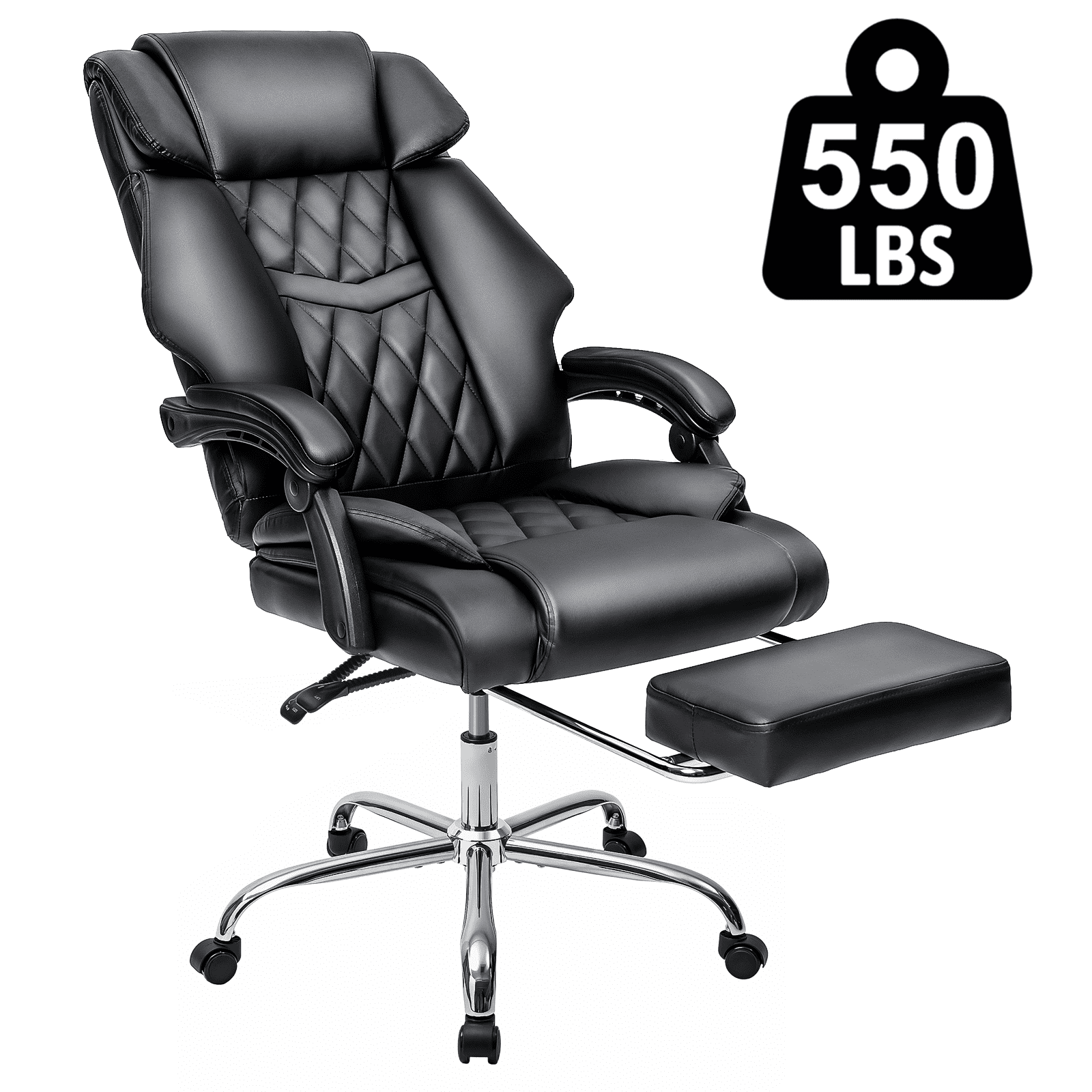 Hoffree Big & Tall Executive Office Chair 550LBS, 8 Hours Heavy Duty ...