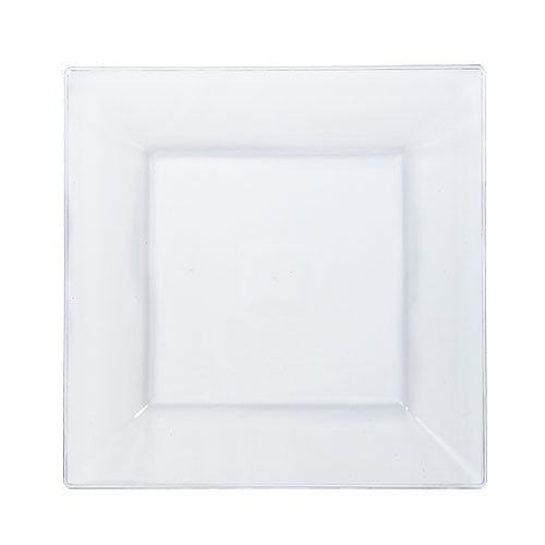 Lillian Plastic Dinnerware Square Plastic Plate, 8", Clear, 10 Ct ...