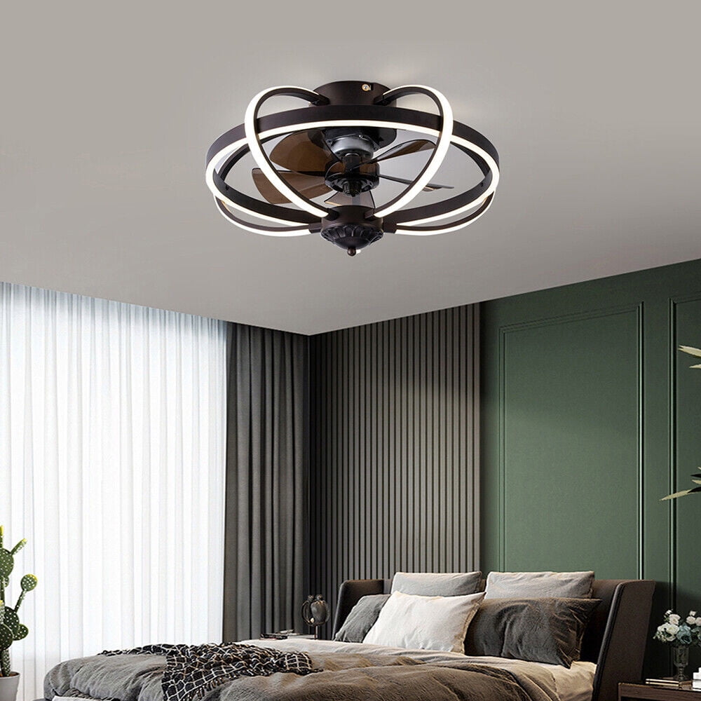 Dimmable Ceiling Fan Light Caged 3 Speeds Adjustable Ceiling Fan Lights ...