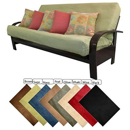Lt.Sage Green Full Size Quality Bonded Micro Suede Futon Mattress Cover ...