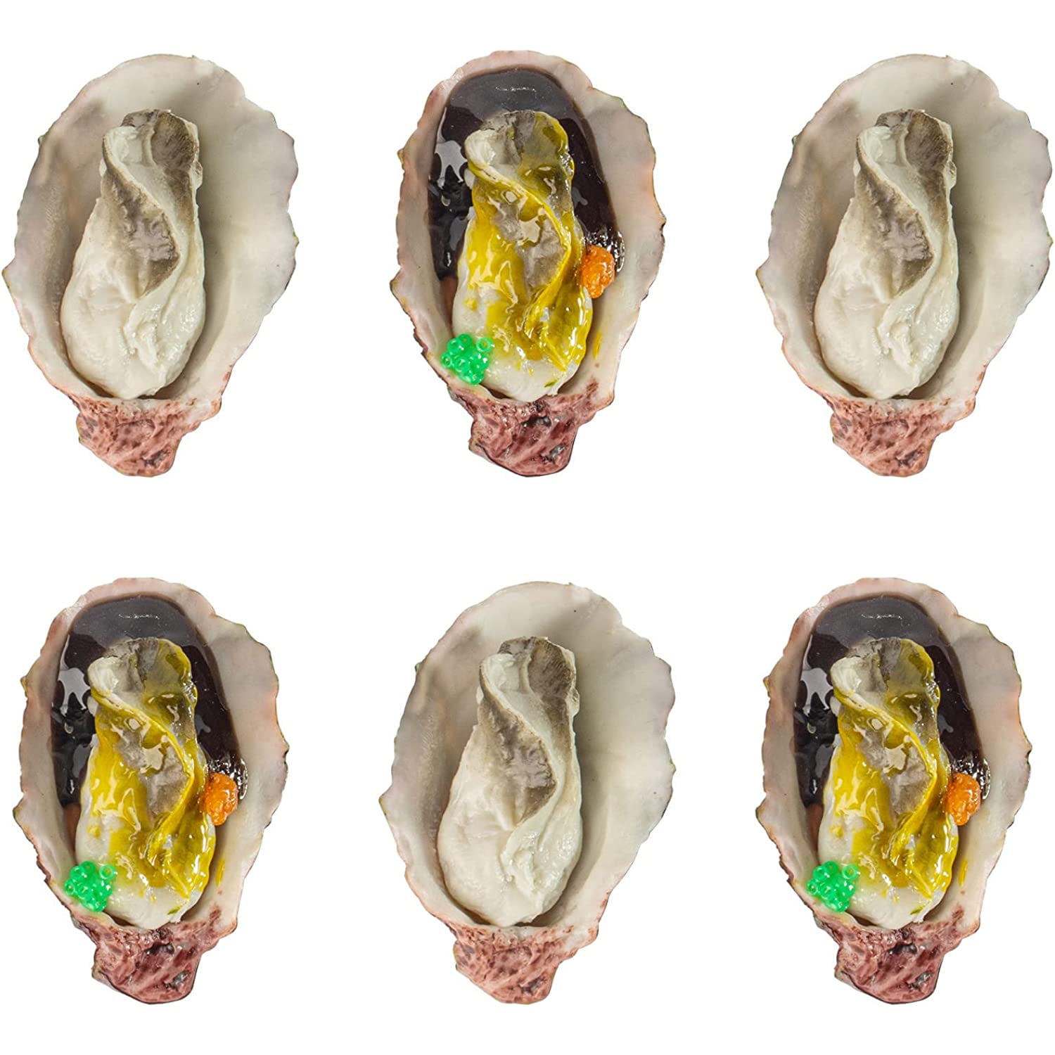 6 Pcs Fake Oysters Artificial Shellfish Seafood Model for Kitchen Home ...