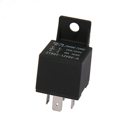 Replacement Automotive DC 12V 40AMP Relay 4 Pin 4P Black ZT603-12V-S ...