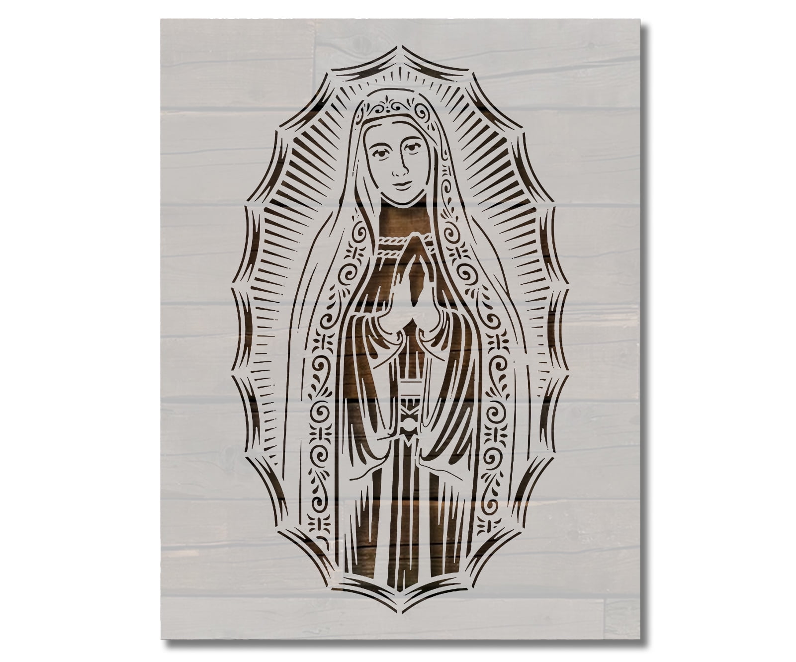 Virgin Mary Blessed Mother Stencil Template Reusable 8.5 x 11 Inches ...
