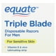 Equate Triple Blade Disposable Razors for Men, 4 count - Walmart.com