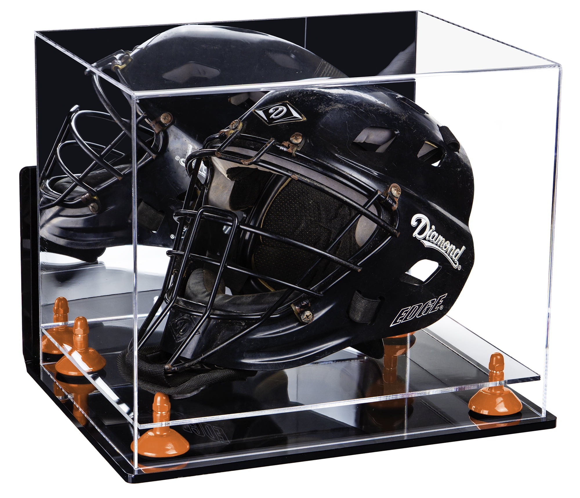 Deluxe Acrylic Catchers Helmet Display Case with Mirror, Wall Mount ...