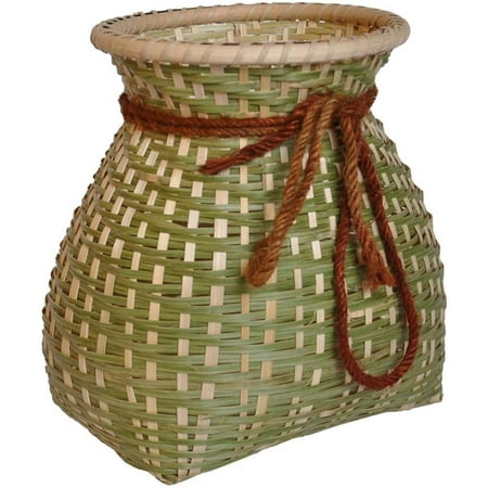 Bamboo Belly Basket Hand Woven Flower Vase Basket with Rope Fish Creel ...