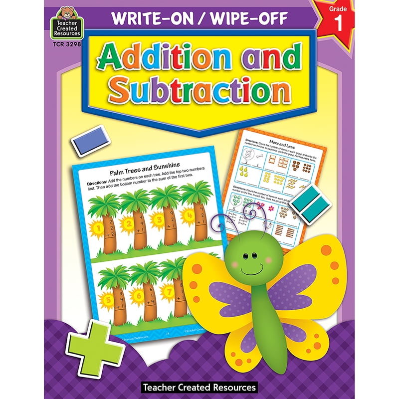 Addition and Subtraction Write-On Wipe-Off Book, Grade 1 | Bundle of 2 ...